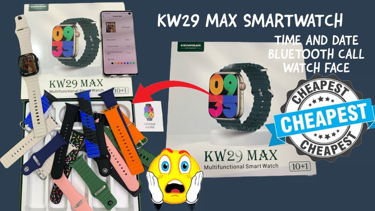 ساعت هوشمند KEQIWEAR مدل KW29 MAX Ultra 9 AMOLEDهمراه با 10 بند ...